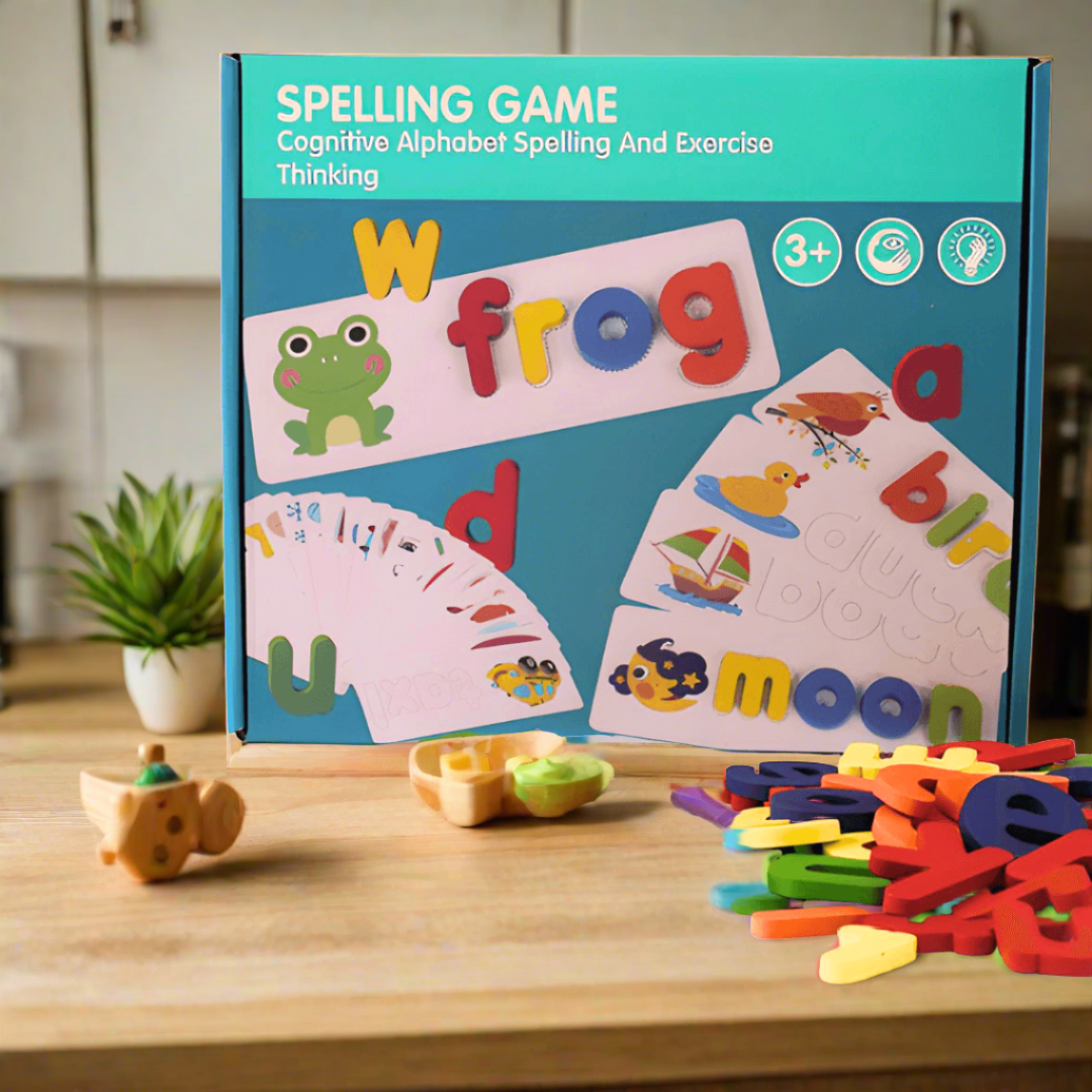 Spelling Game | Learn To Spell With Wooden Alphabet Block – Kids Bestie