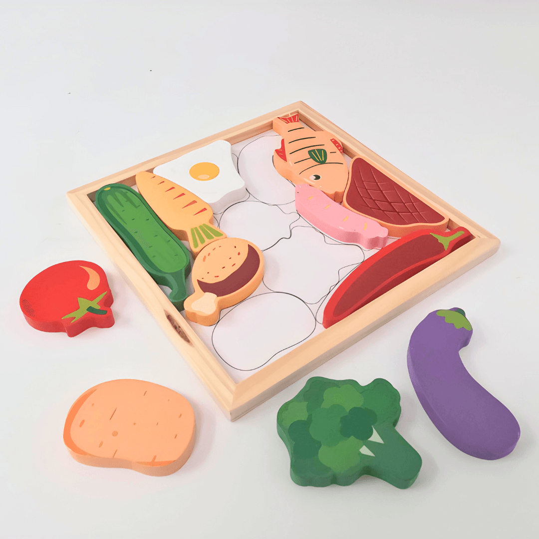 12 Pieces Wooden Puzzle (Vegetables) – Kids Bestie