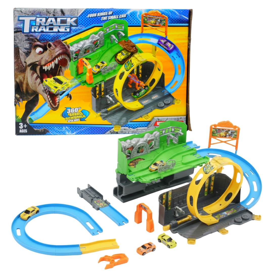 Dinosaur Track Racing – 360° Speed Adventure – Kids Bestie