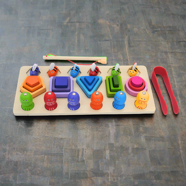 3 In 1 Bee Fishing Tower Toy: Fun Learning for Kids in India! – Kids Bestie