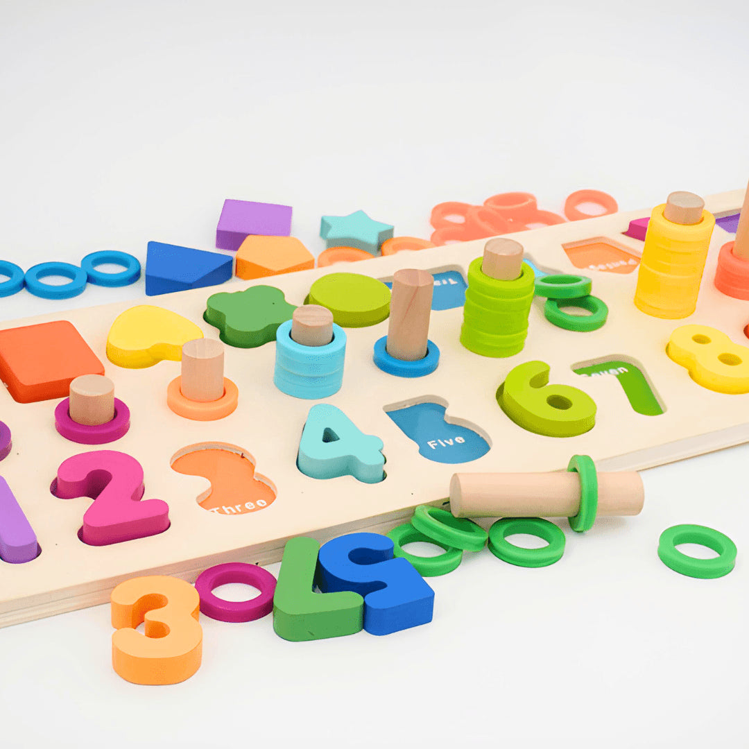 Fun Wooden Puzzle: Learn Numbers & Shapes – Perfect for Kids! – Kids Bestie