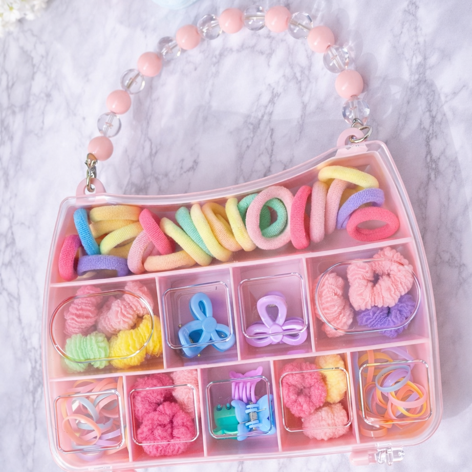 🌸 CuteStar Hair Accessories Organizer Box for Girls | Mini Clips, Rubb ...