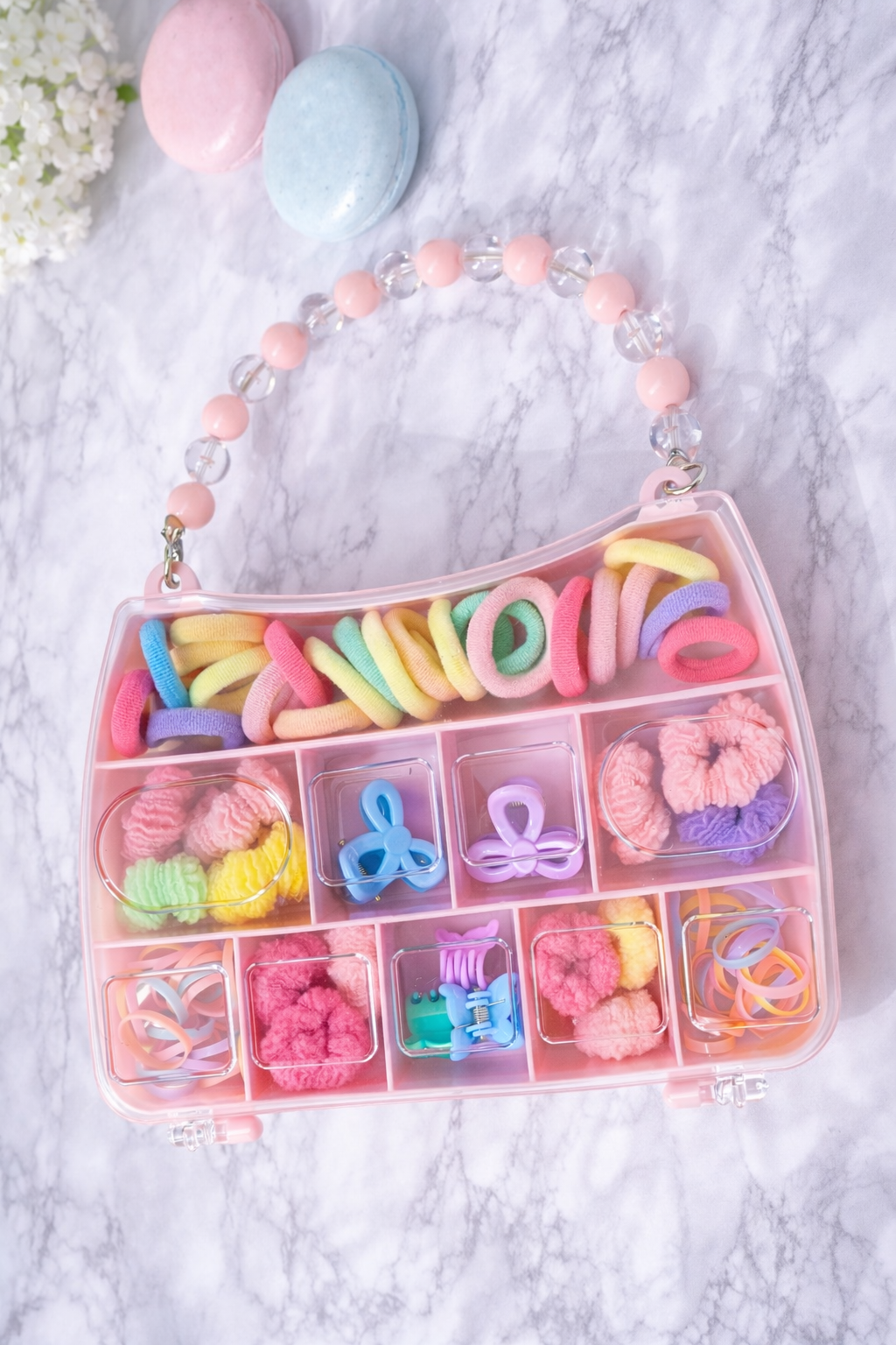 🌸 CuteStar Hair Accessories Organizer Box for Girls | Mini Clips, Rubb ...