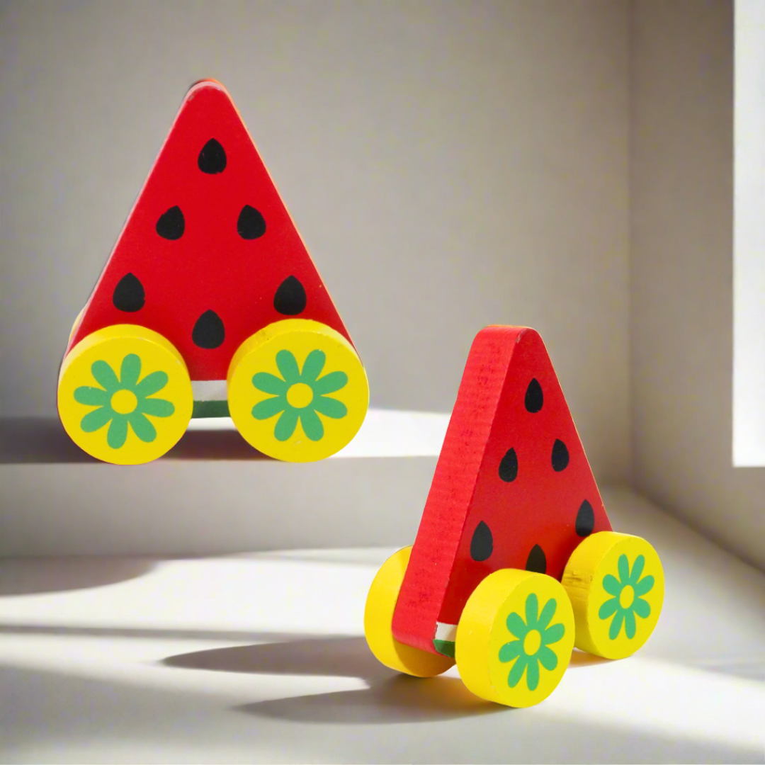 Buy Cute Wooden Fruit Car – Safe Toy for Toddlers in India – Kids Bestie