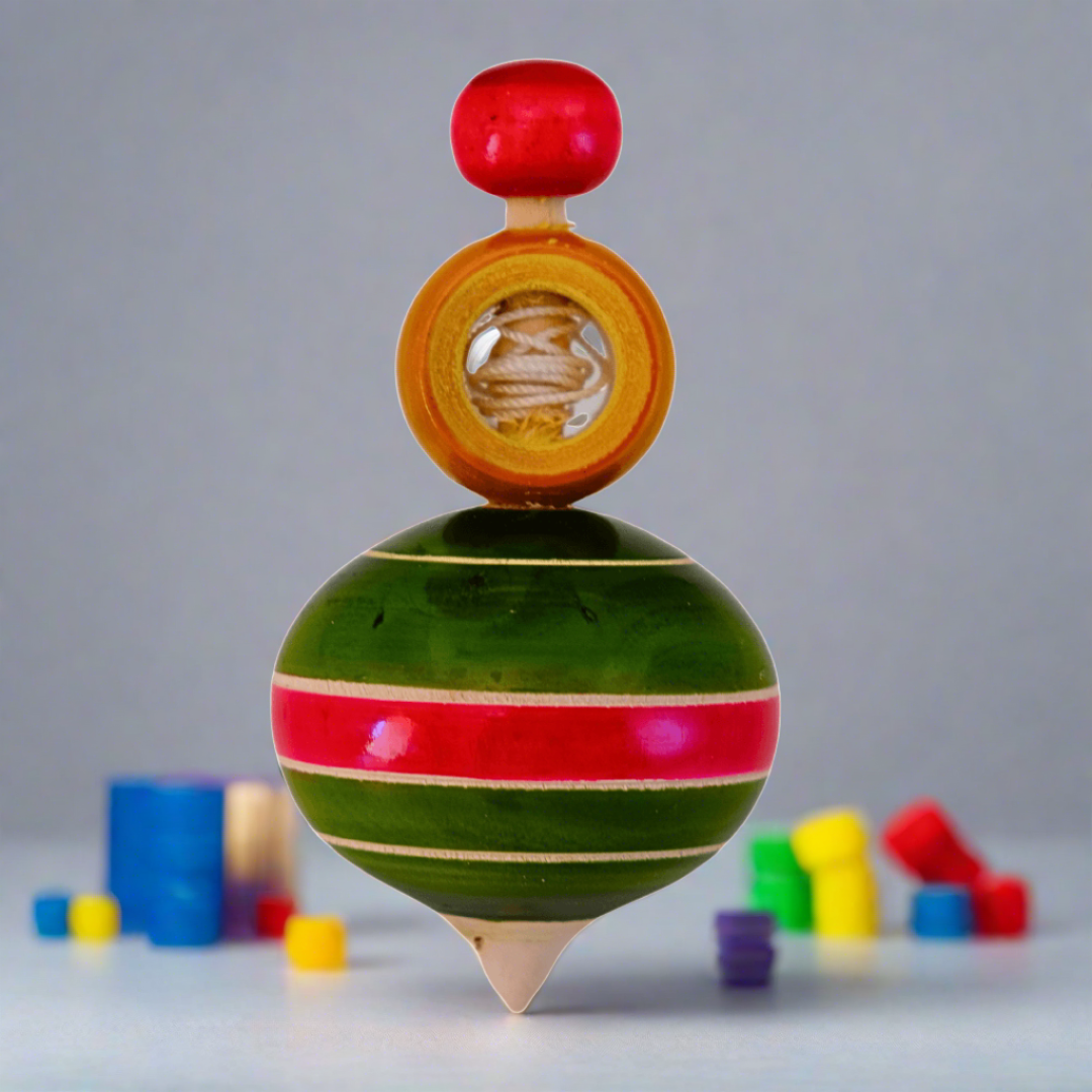 Buy Safe Handmade Wooden Spinning Top for Kids – 1 Pc – Kids Bestie