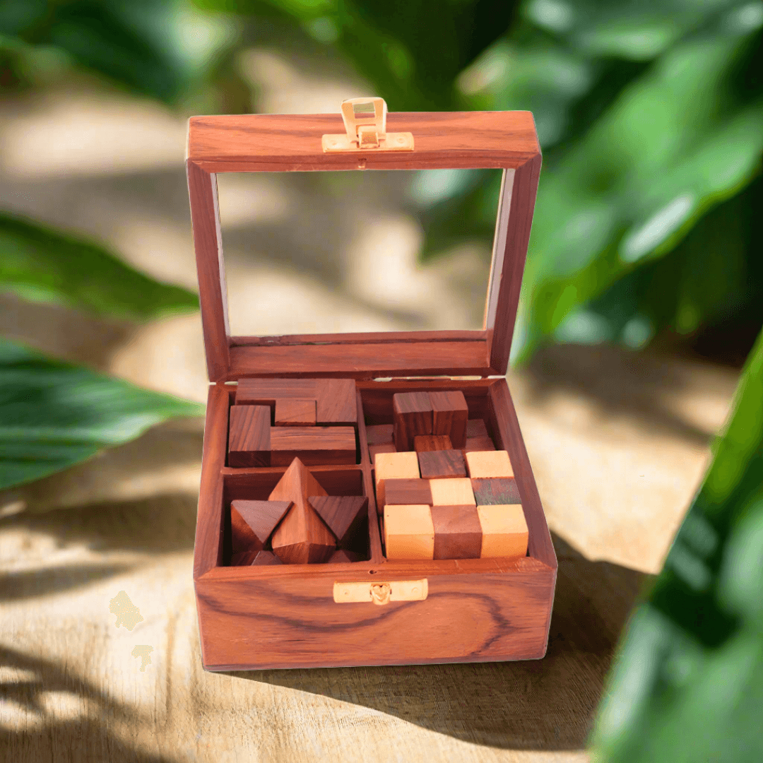 Kids Bestie 3 in 1 Handmade Wooden 3D Puzzles Game