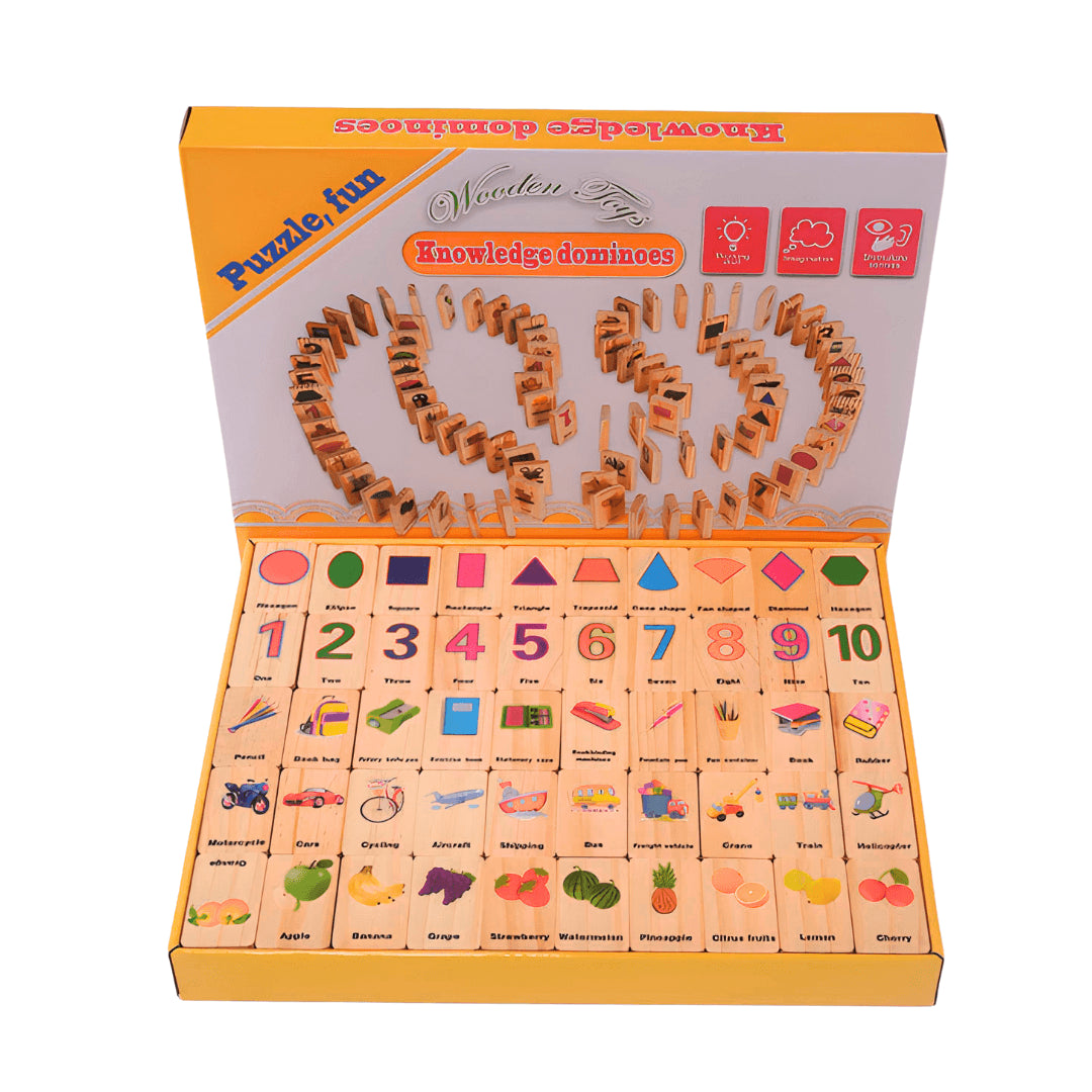 Wooden Dominoes Puzzle Learning Toy – Kids Bestie