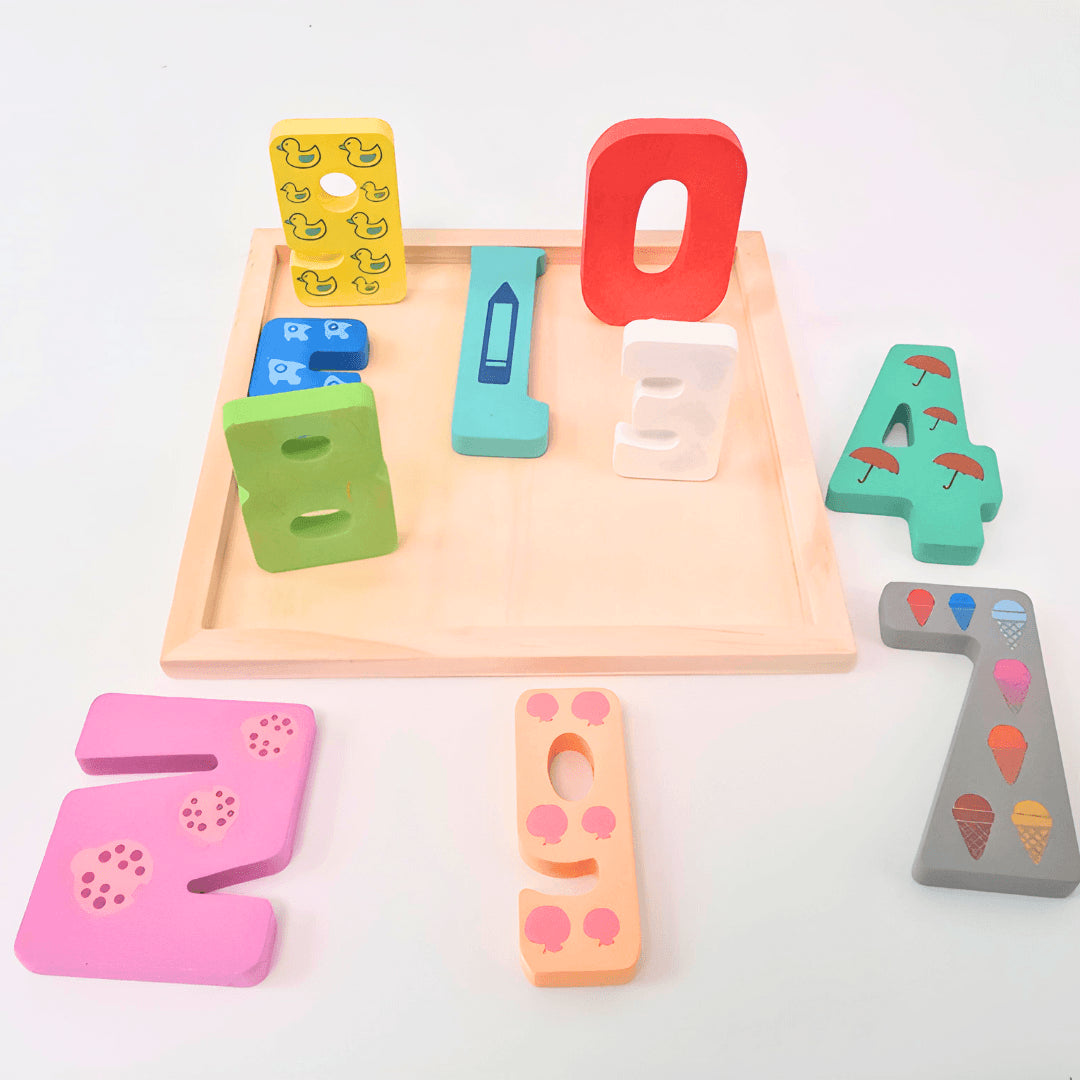 Wooden Puzzle for kids Math Numbers Learning (Square) Jigsaw Puzzle fo ...